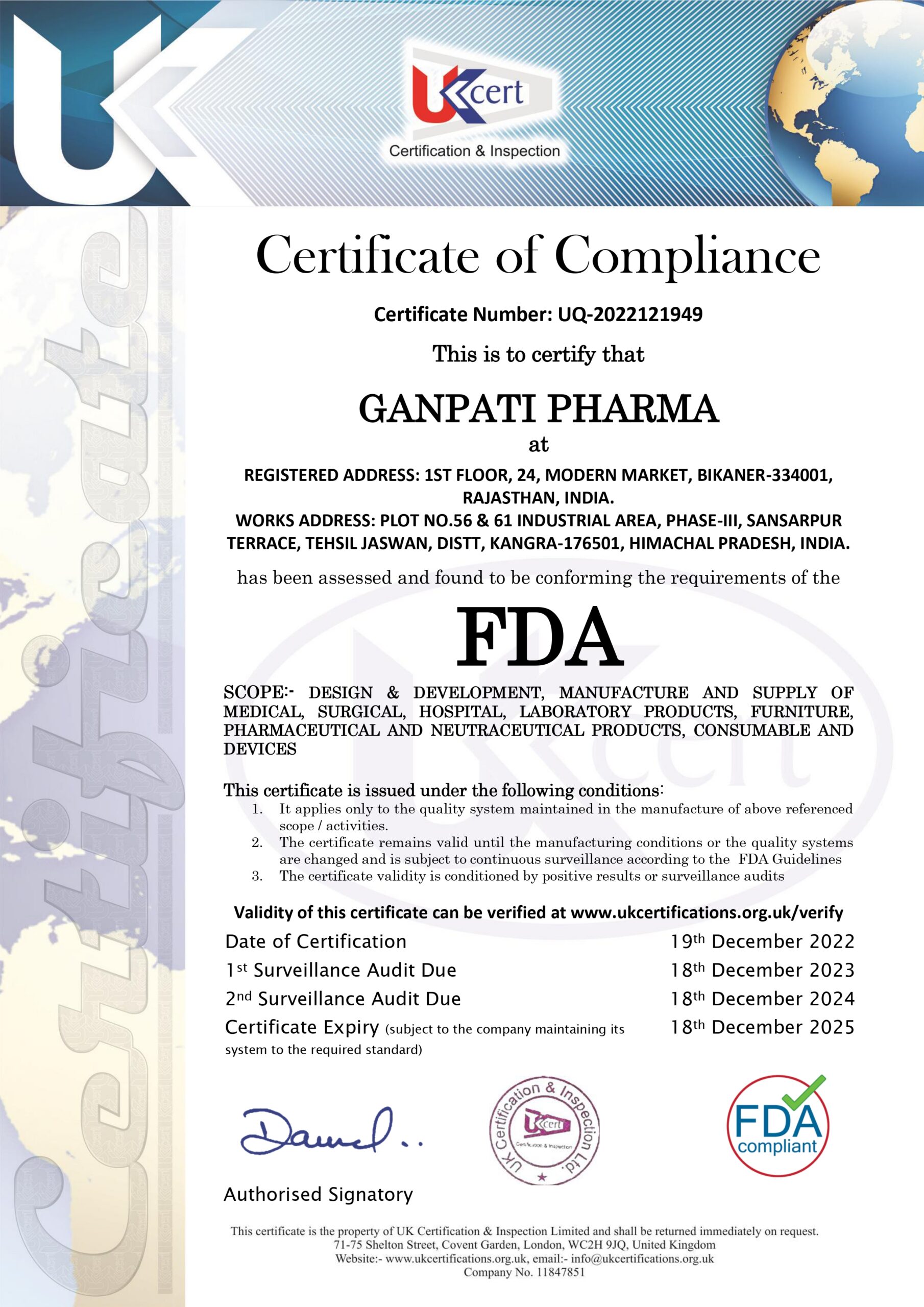 Certificates – HIMISHA